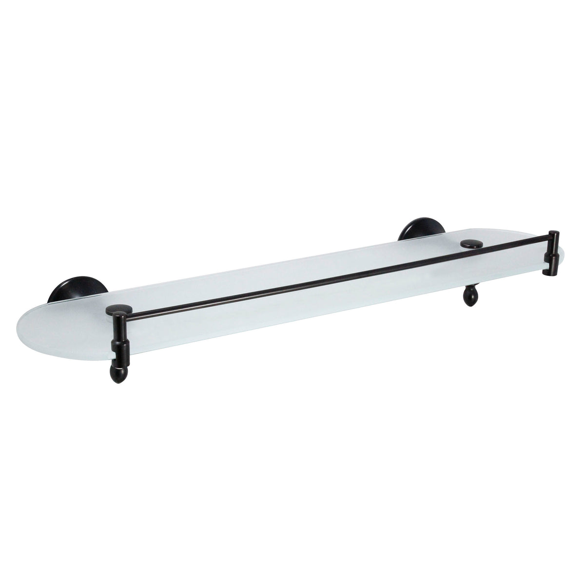 20" Frosted Glass Shelf with Rail - Antica Series - Rubbed Bronze ...